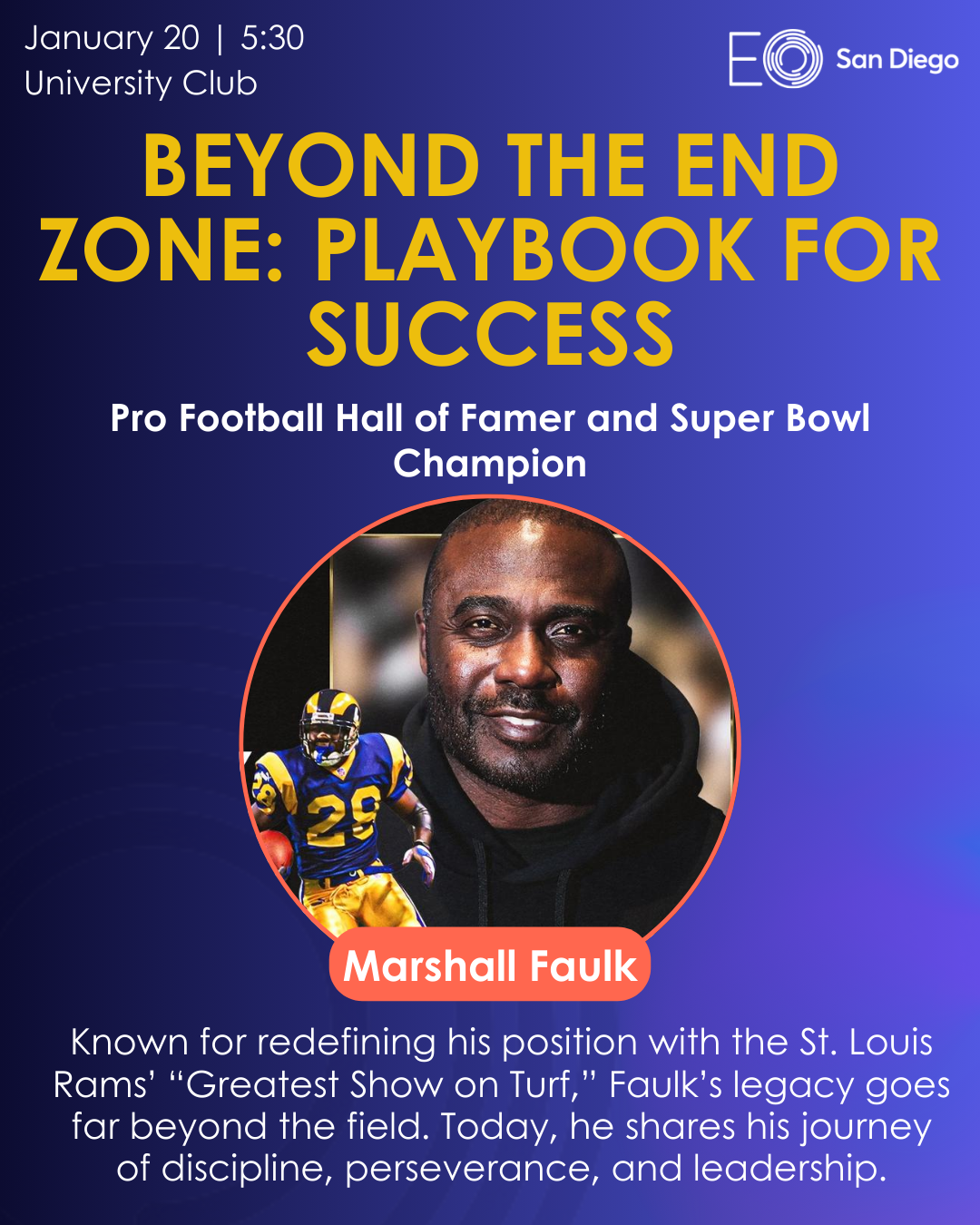 Beyond the End Zone: Playbook for Success with Marshall Faulk Tickets